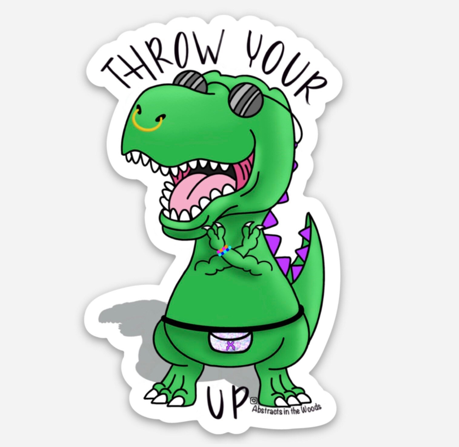 Rave Dino Sticker - Etsy