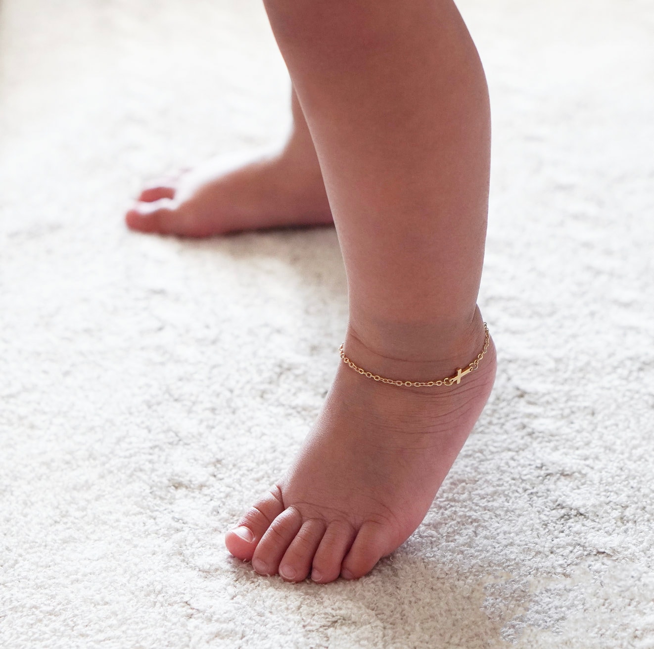 Dainty Cross Anklet-kids Anklet-gold Anklet-chain Anklet-toddler Anklet ...