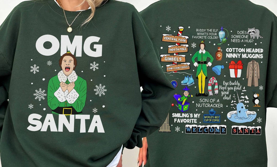 Elf OMG Santa Design - Etsy