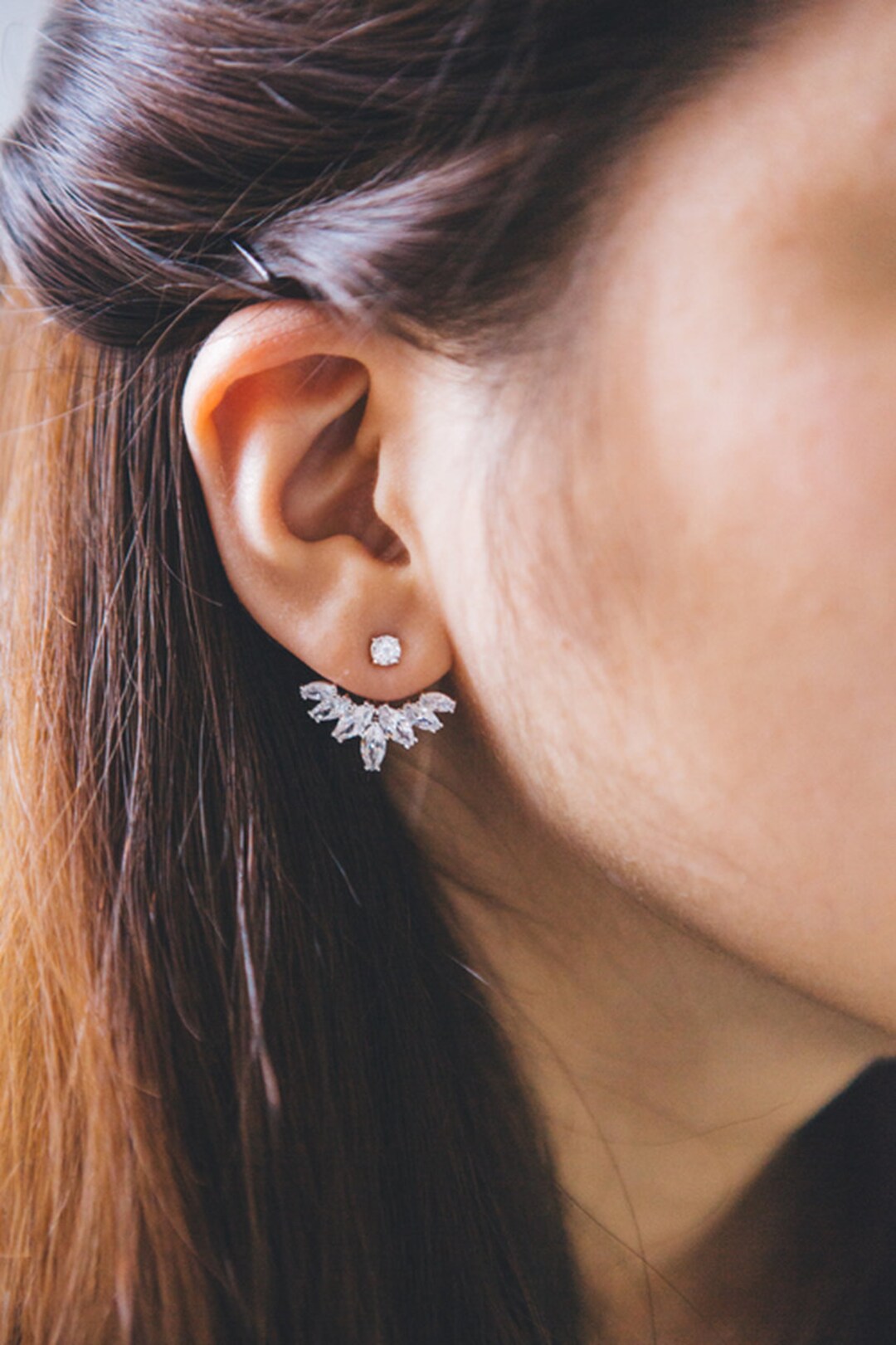 Stone Droplet Ear Jacket - Etsy