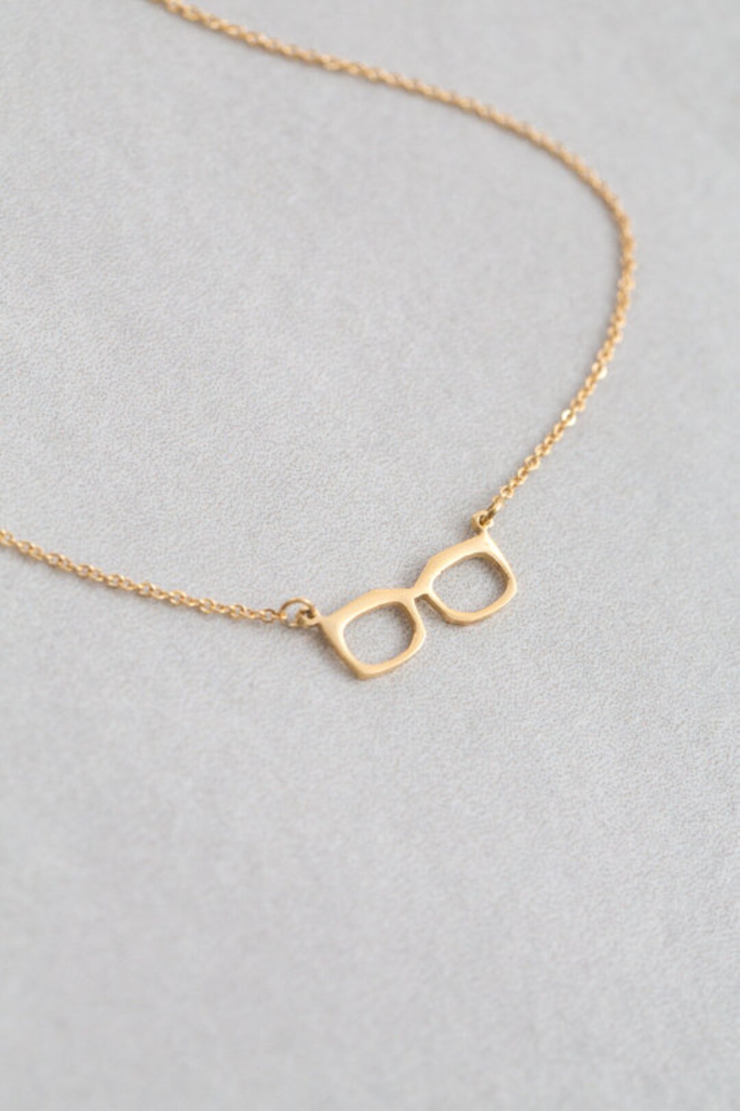 Geek Glasses Necklace (14K Gold) - Etsy