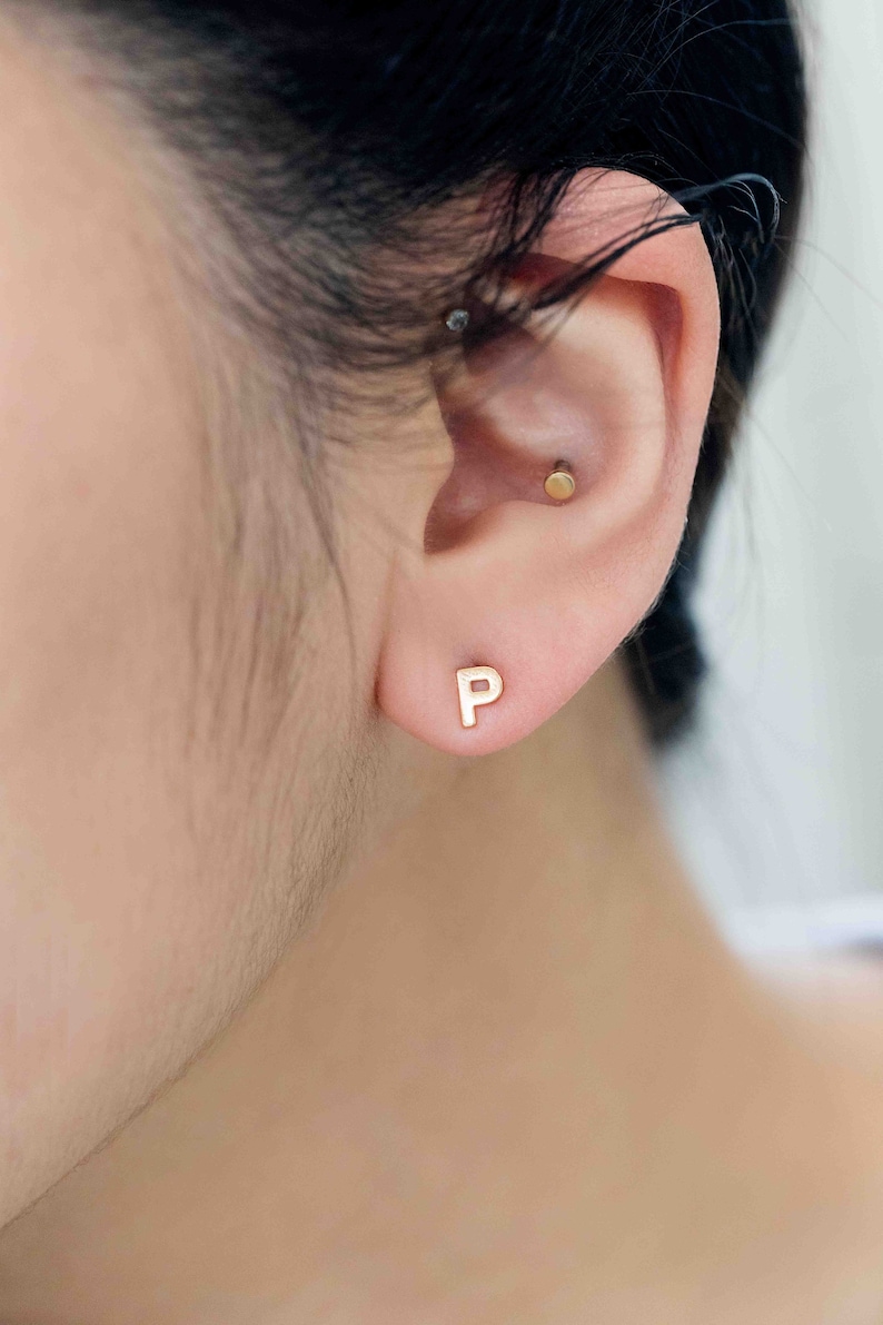 Alphabet Earring | P - Etsy