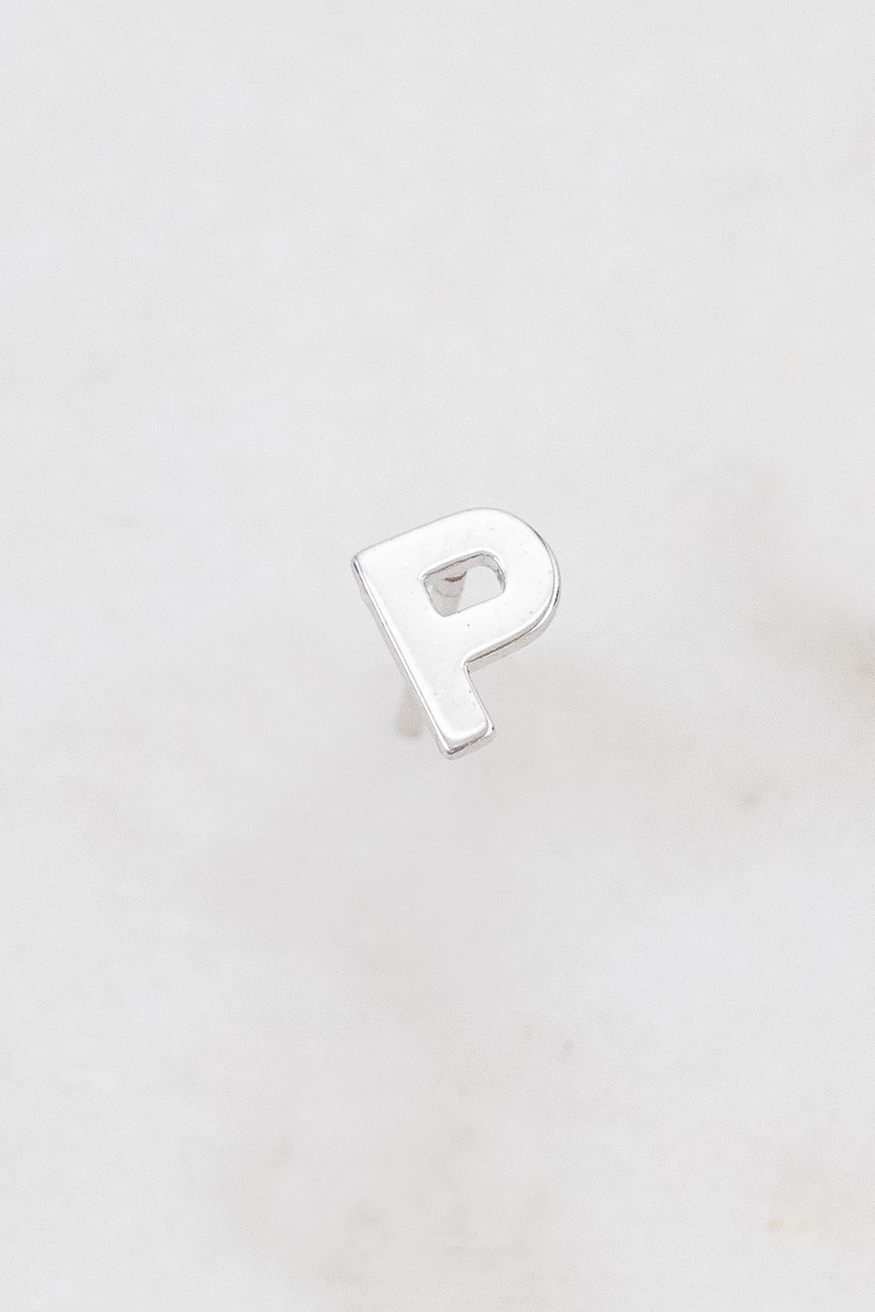 Alphabet Earring | P - Etsy