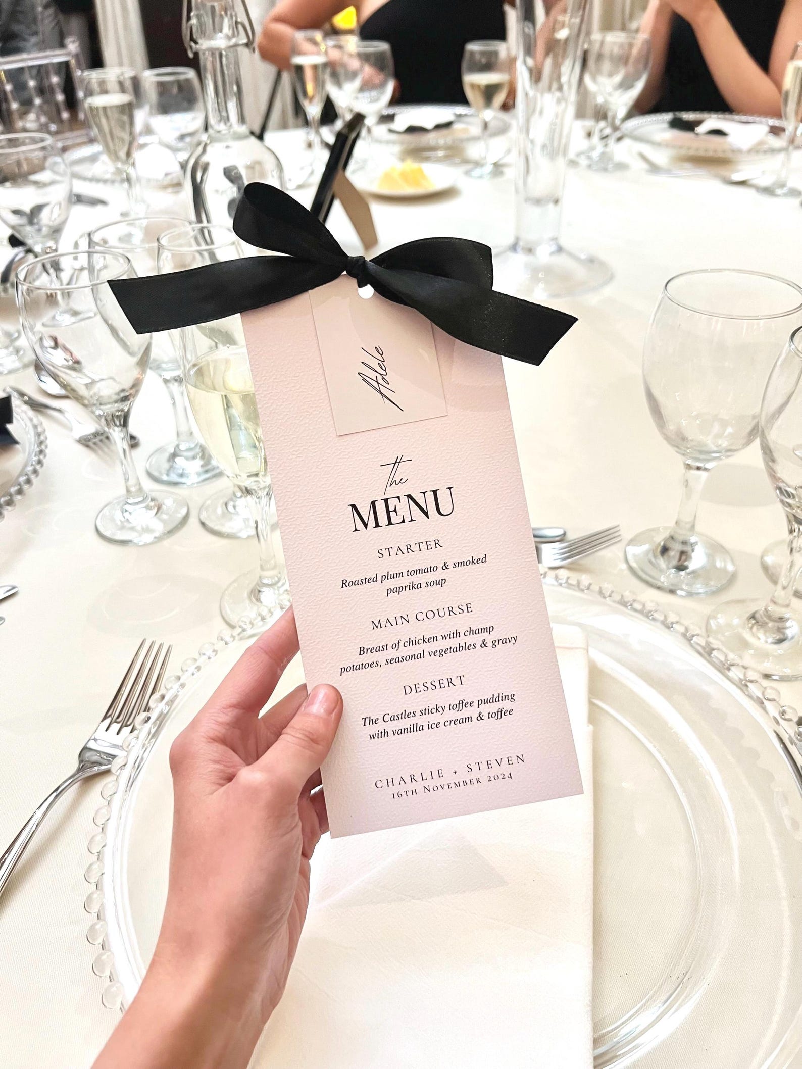 Wedding Menu/name/reservation Tags Bundle Formal Elegant Minimal ...