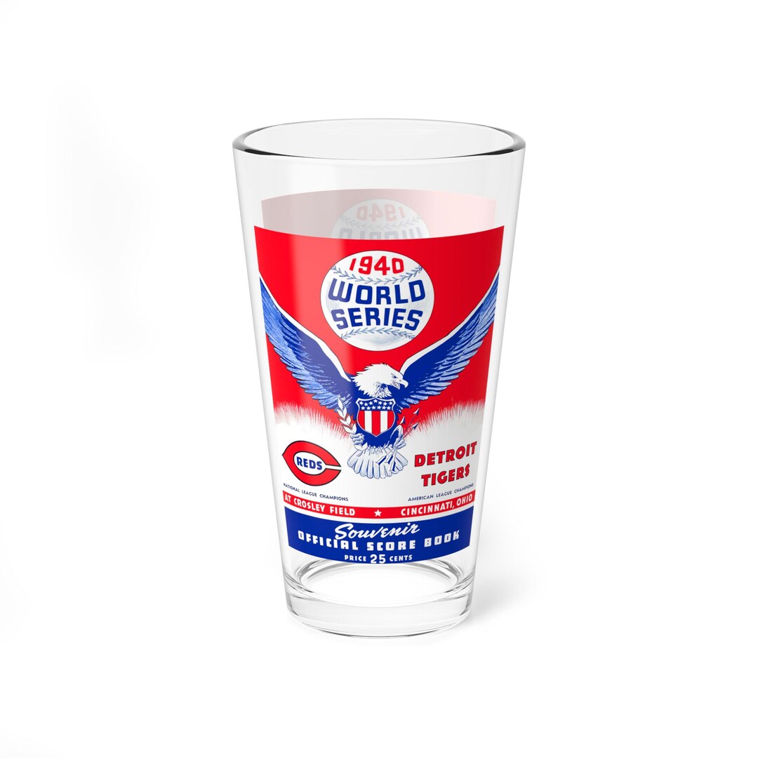 Mixing Glass, 16oz - Vintage 1940 Baseball World Series Cincinnati Reds ...