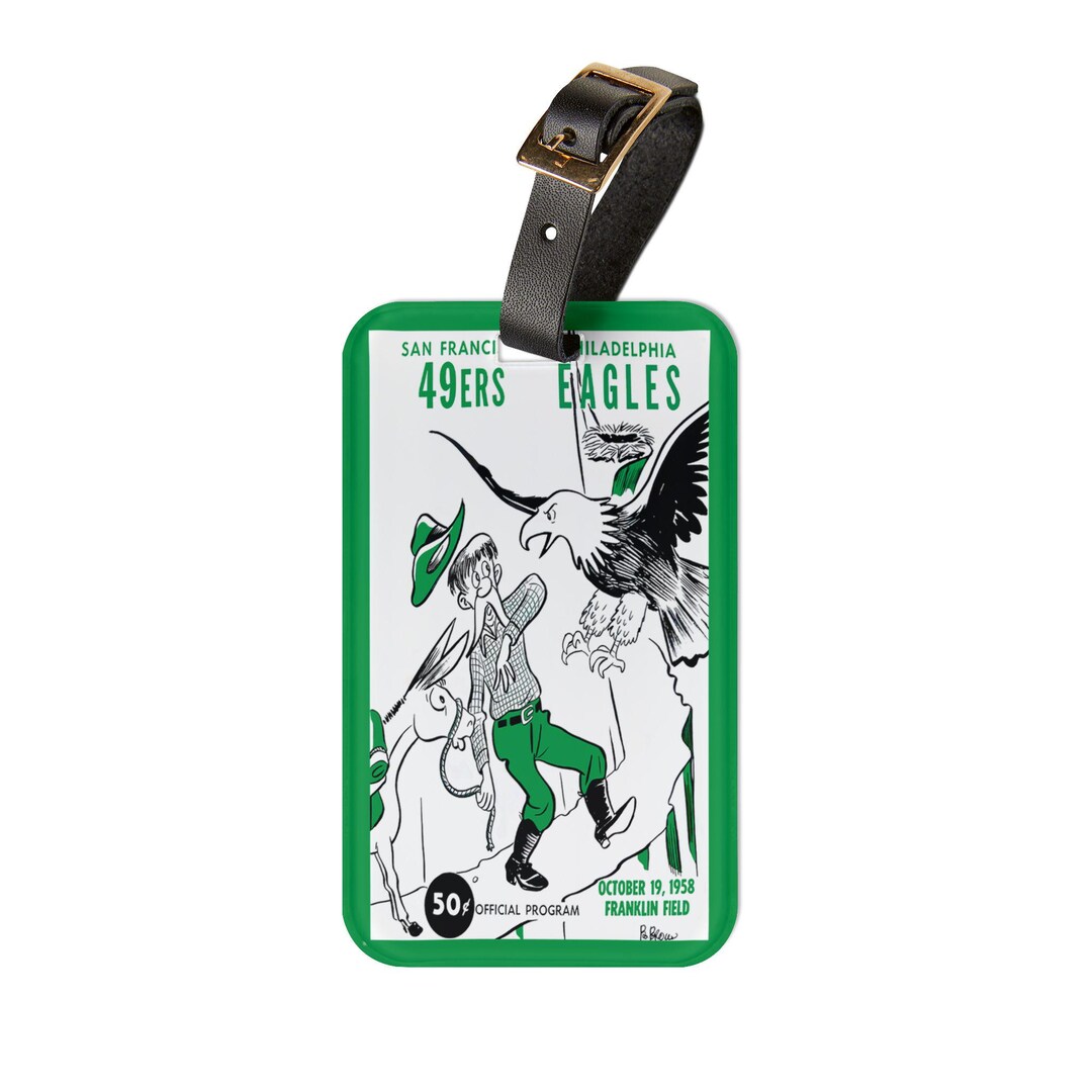 1958 49ers Vs Eagles Football Luggage Tag | Vintage Game Year Sports - Etsy