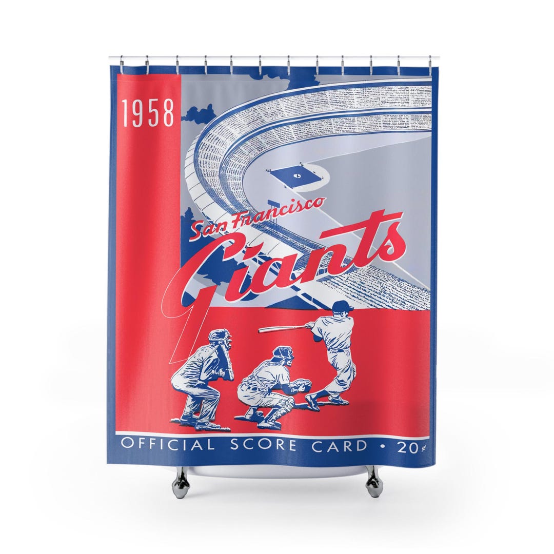 Vintage San Francisco Giants Shower Curtain - 1958 Baseball Memorabilia ...