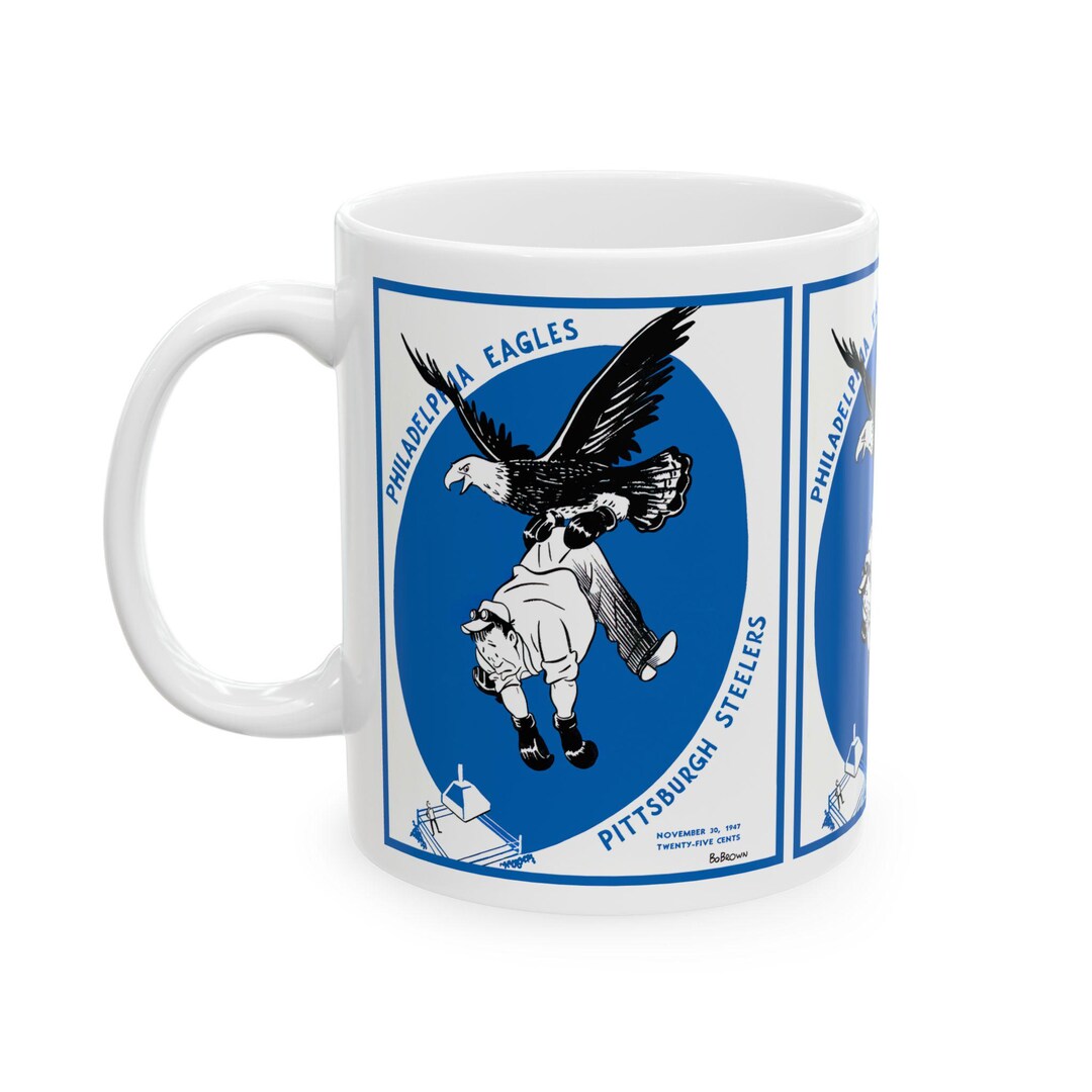 Vintage Football Ceramic Mug, 1947 Philadelphia Eagles Pittsburgh ...