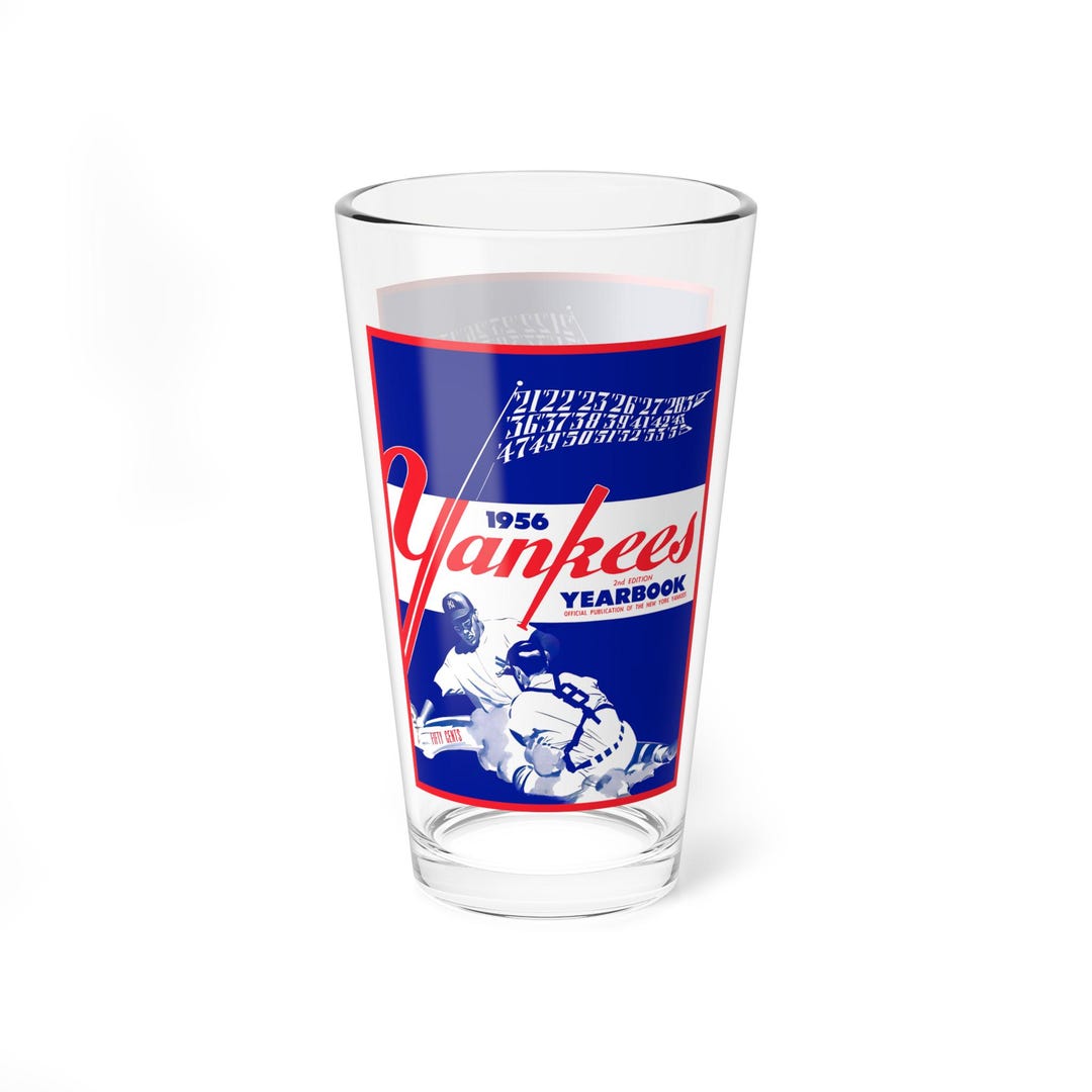 Mixing Glass, 16oz - 1956 Baseball New York Yankees, Sporty Drinking ...
