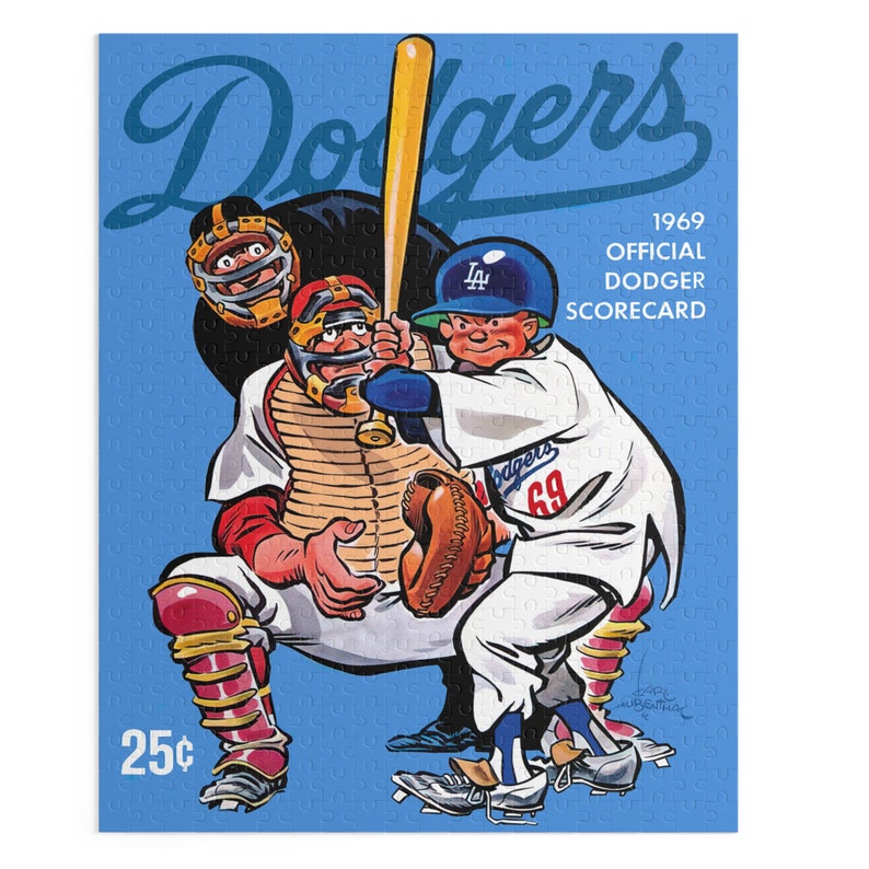 1969 Vintage Los Angeles Dodgers Baseball Program Cover - Puzzle - Etsy