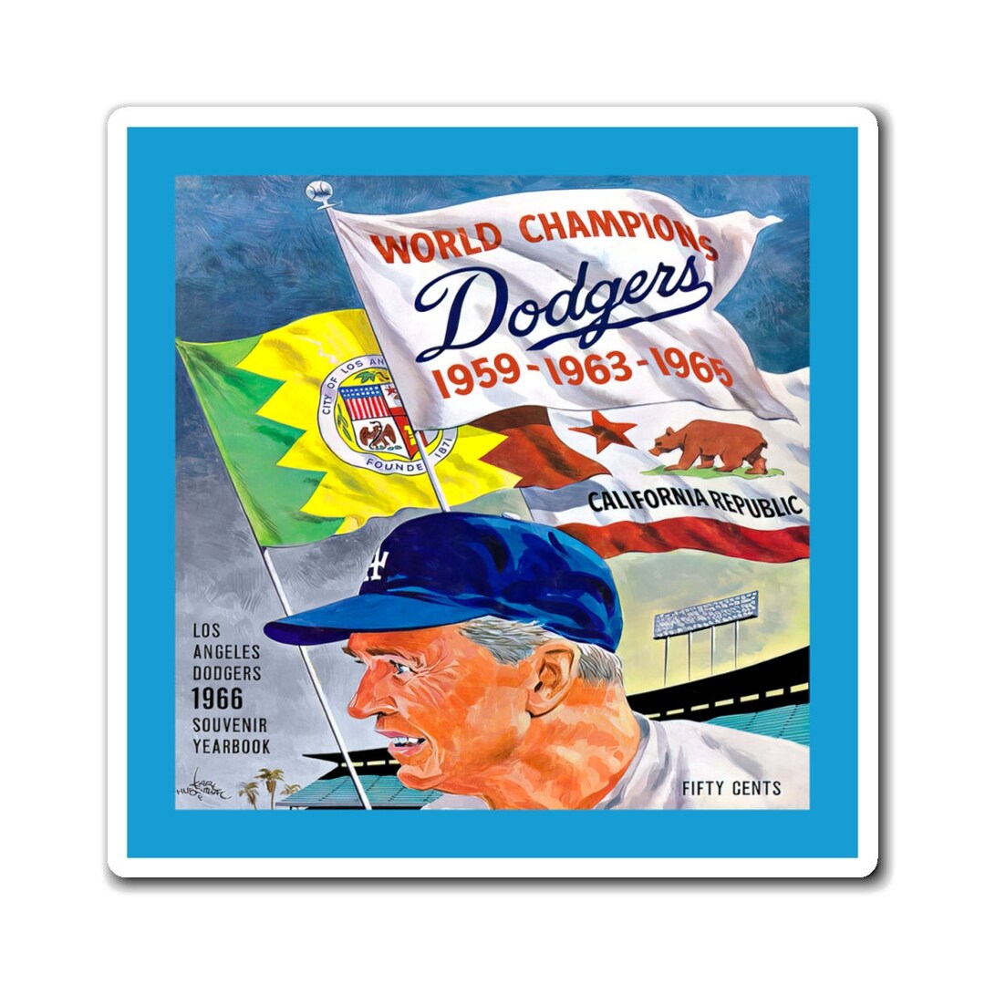 1966 Vintage Los Angeles Dodgers Baseball Yearbook Cover - Walter ...