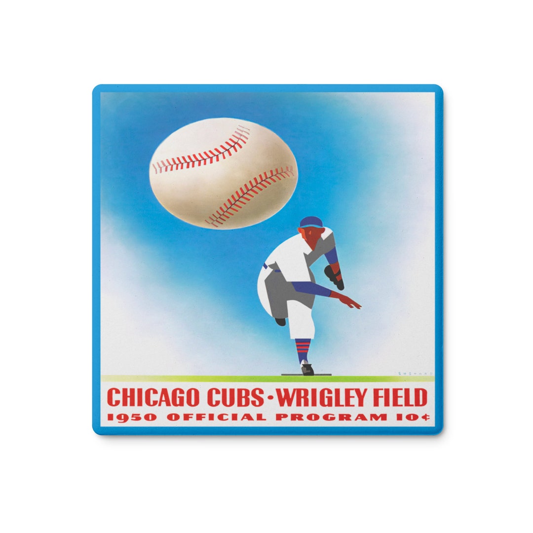 1950 Vintage Chicago Cubs Baseball Program Cover Soapstone Coaster Set ...