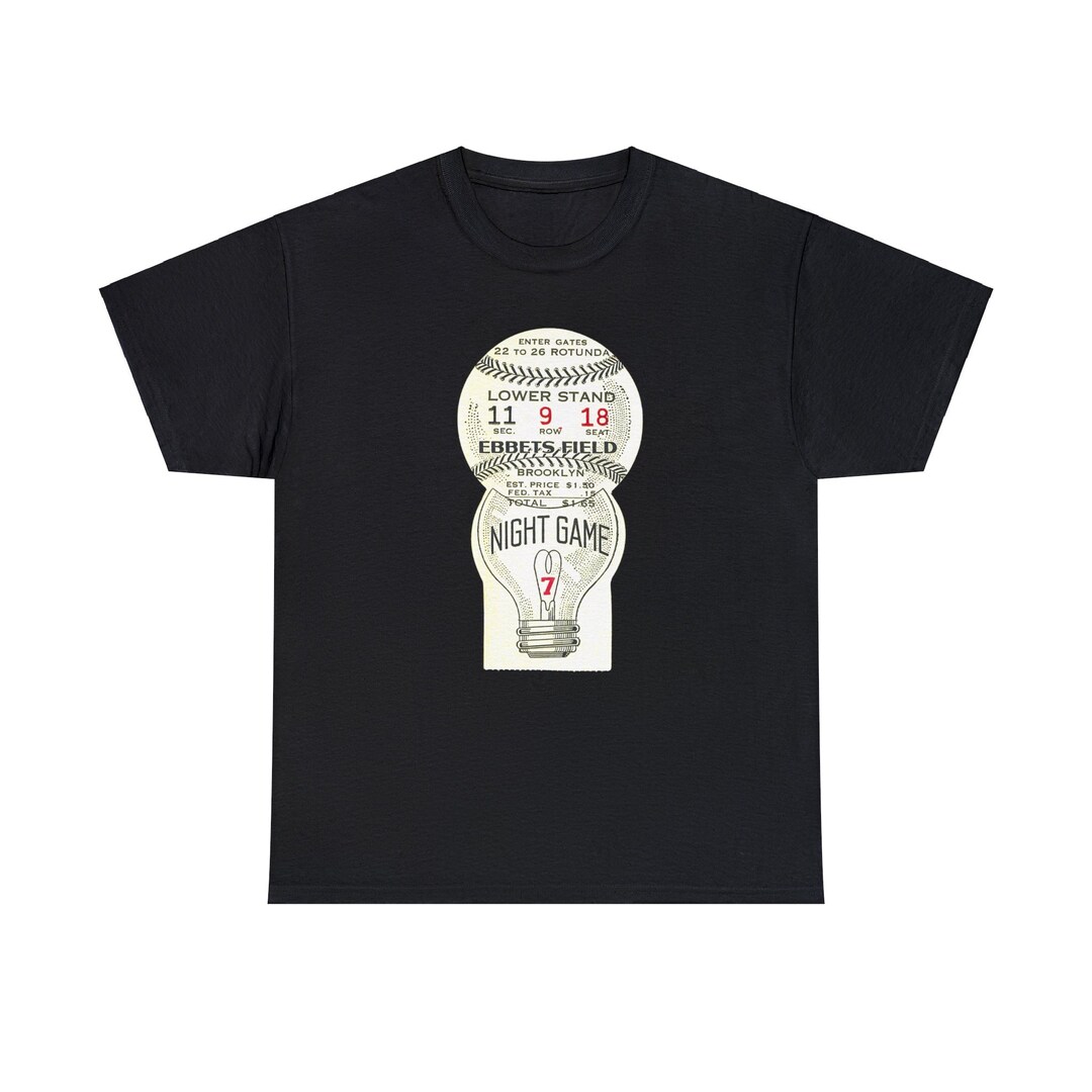 Brooklyn Dodgers Ebbets Field Night Game Ticket - Heavy Cotton Tee - Etsy
