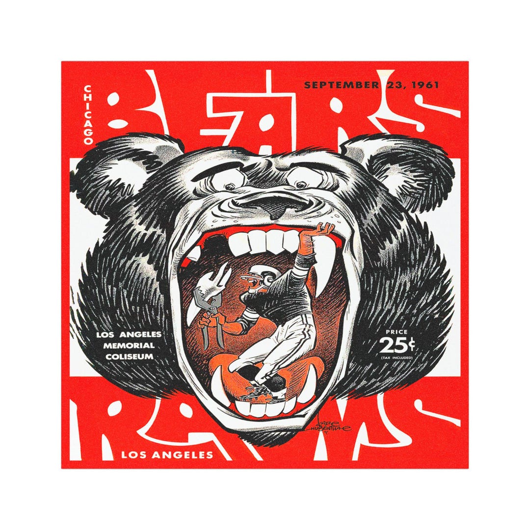 Football Car Magnet, Bears-rams 1961, Sports Fan Gift, Football Team ...