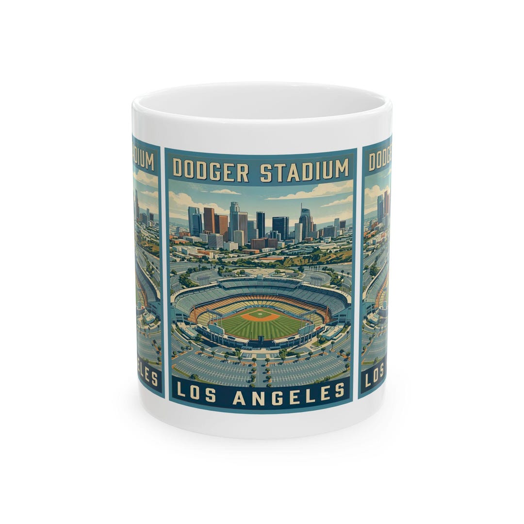 Vintage WPA Design Los Angeles Dodger Stadium Baseball Mug | Ceramic ...