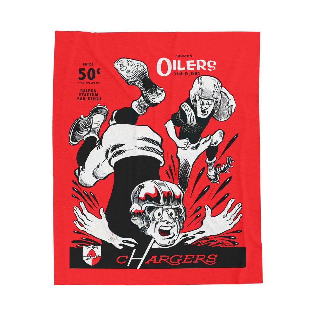 Velveteen Throw Blanket, 1964 Football San Diego Chargers Houston ...