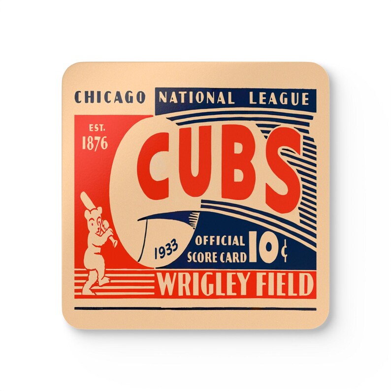 1933 Vintage Chicago Cubs Baseball Corkwood Coaster Set - Etsy