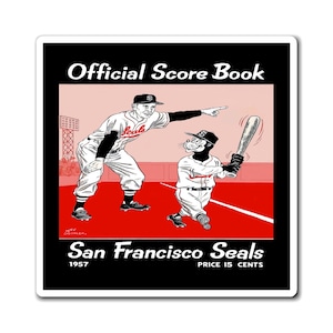 1957 Vintage San Francisco Seals Baseball Scorebook Cover - Magnets - Etsy