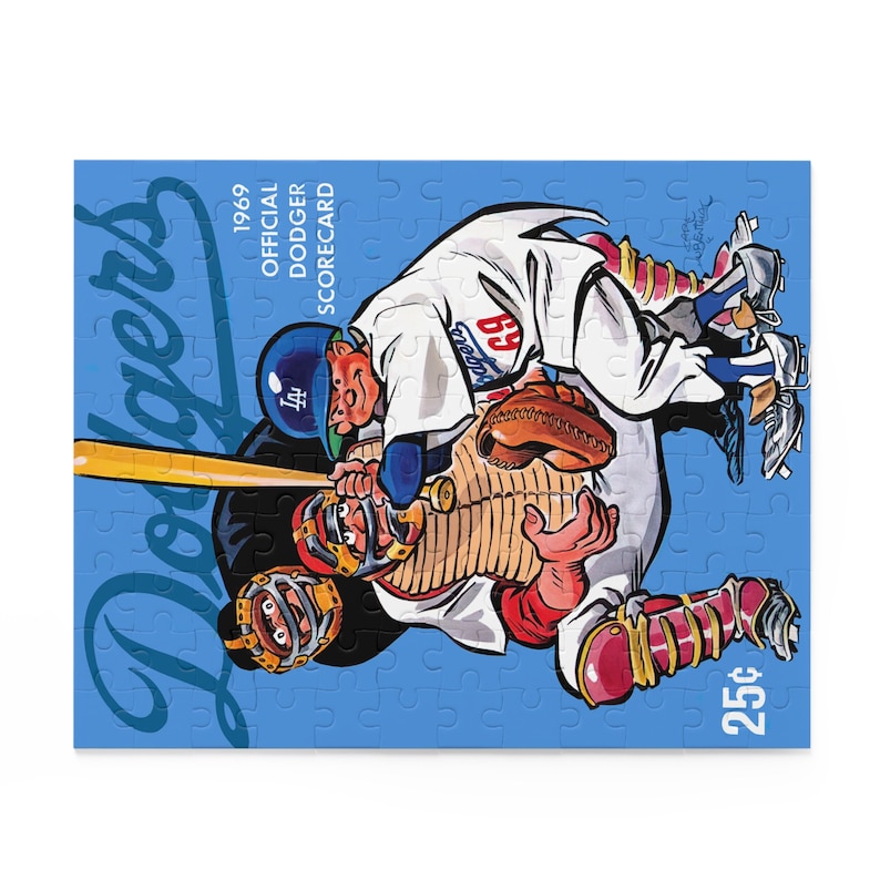 1969 Vintage Los Angeles Dodgers Baseball Program Cover - Puzzle - Etsy
