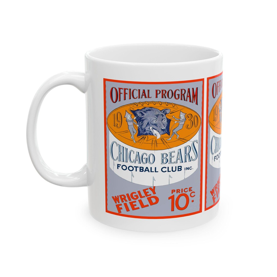 Ceramic Mug, 1930 Vintage Chicago Bears Football Program Cover, Sports ...