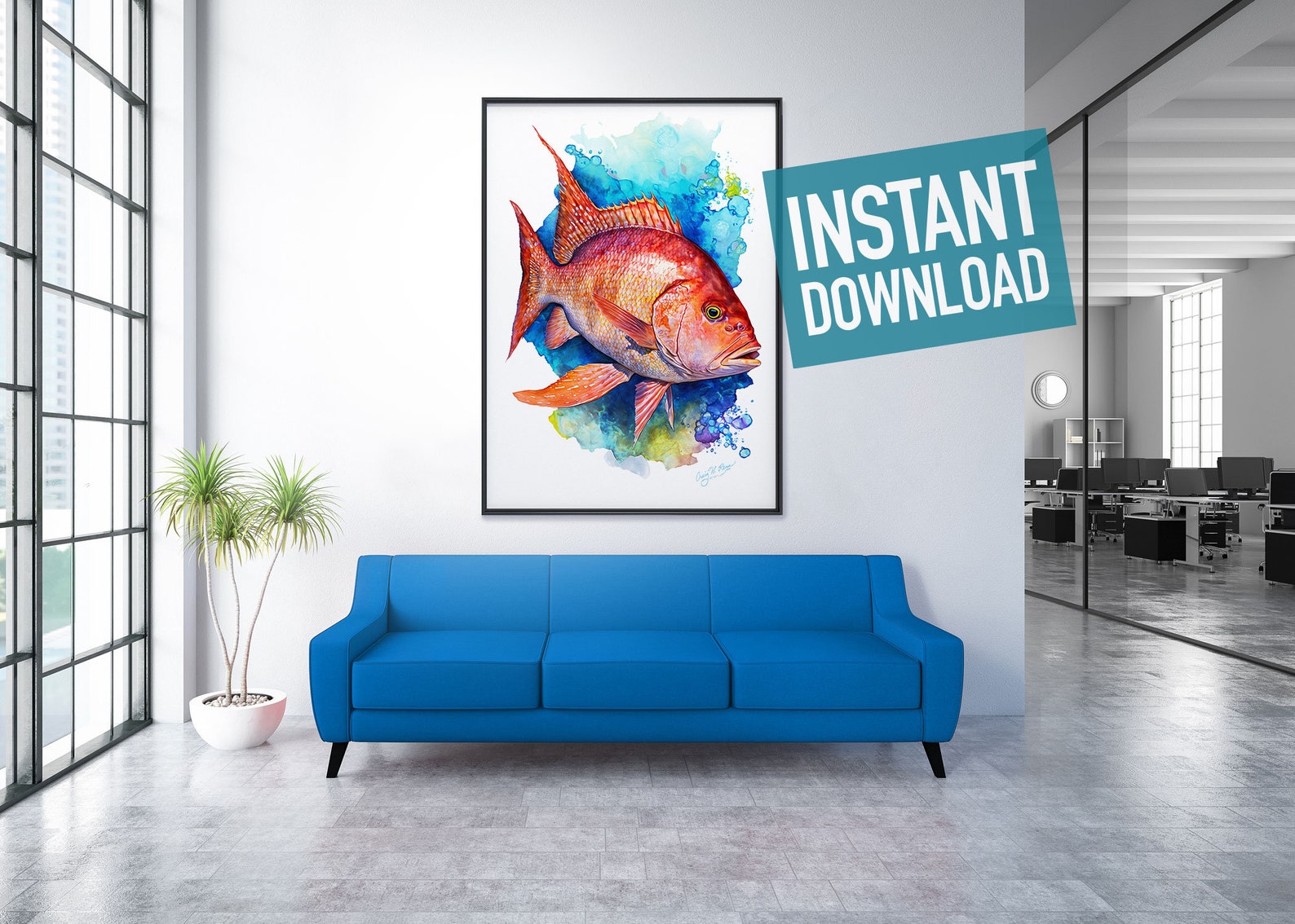 Red Snapper / Instant Download / 5 Standard Sizes / by Craig Reese - Etsy