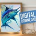 Splashing Blue Marlin / 5 Standard Sizes / Instant Download / by Craig ...