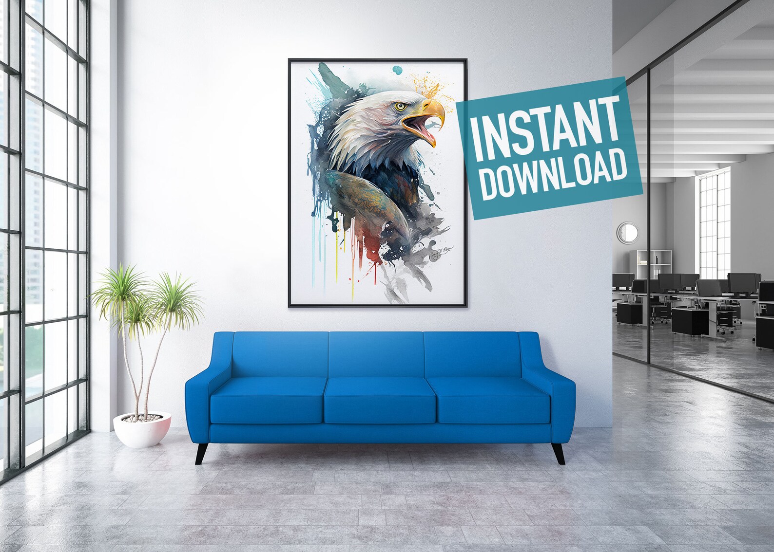 Bald Eagle Paint Splatter / 5 Standard Sizes / Instant - Etsy