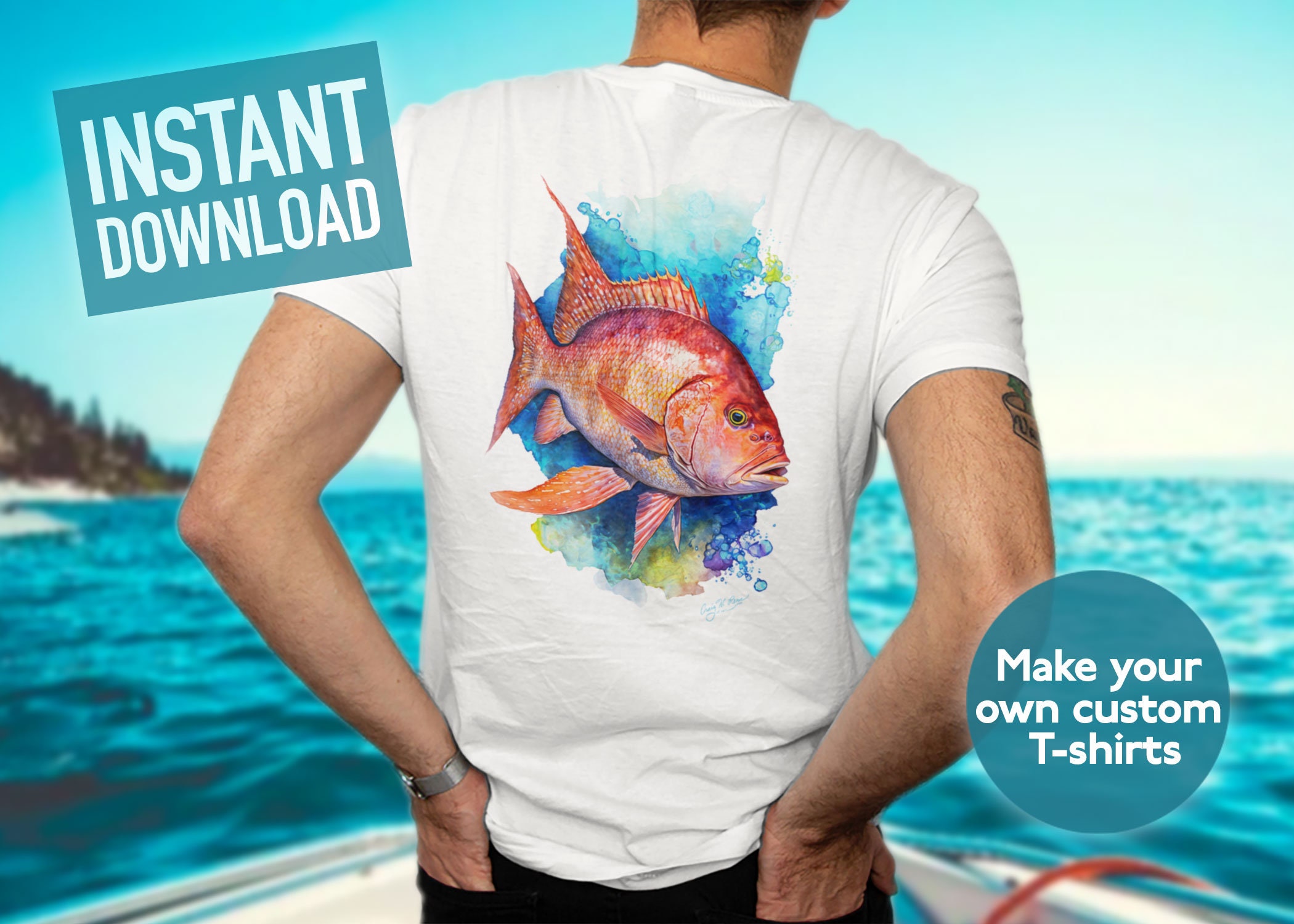 Red Snapper / Instant Download / 5 Standard Sizes / by Craig Reese - Etsy