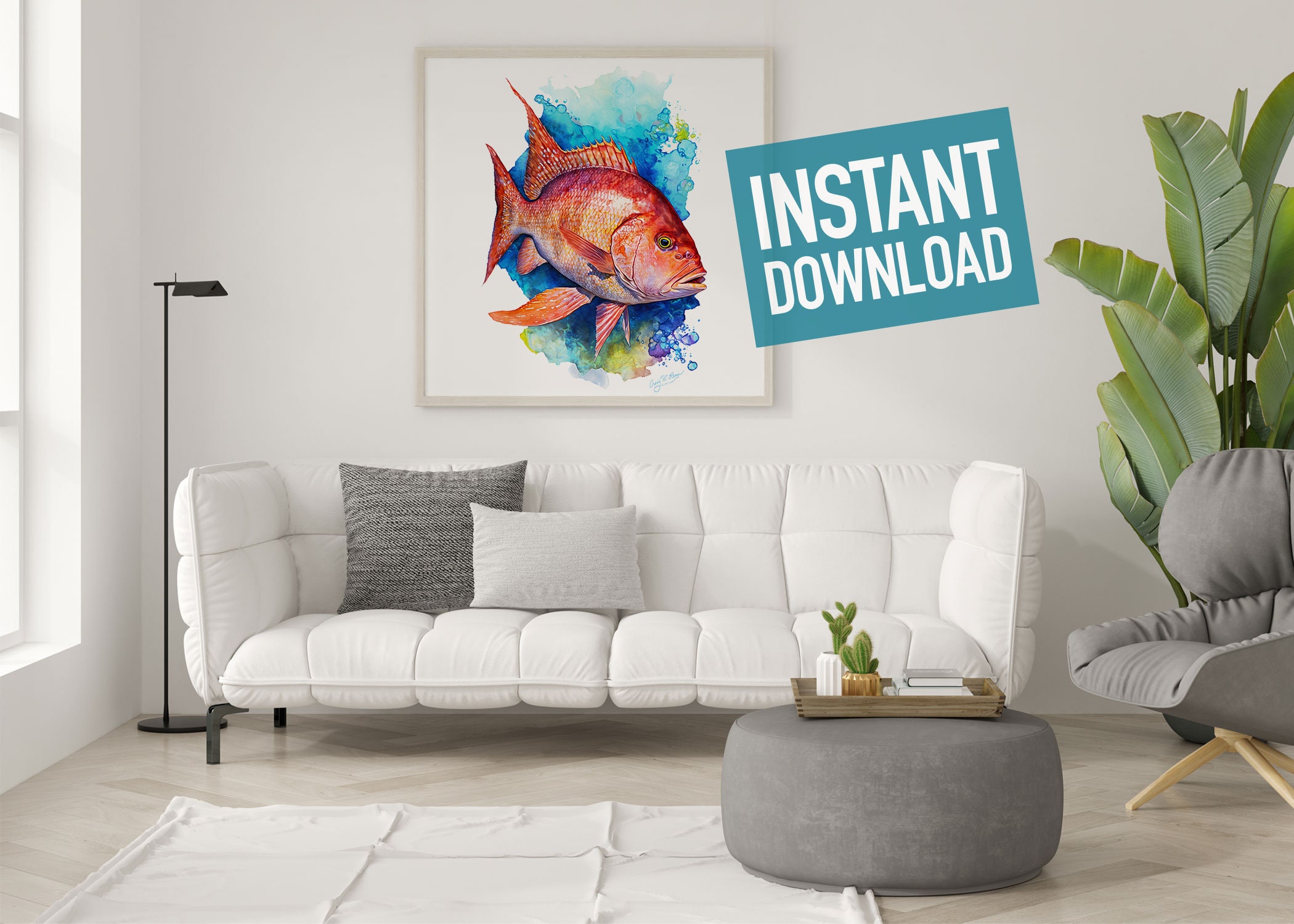 Red Snapper / Instant Download / 5 Standard Sizes / by Craig Reese - Etsy