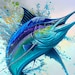 Splashing Blue Marlin / 5 Standard Sizes / Instant Download / by Craig ...