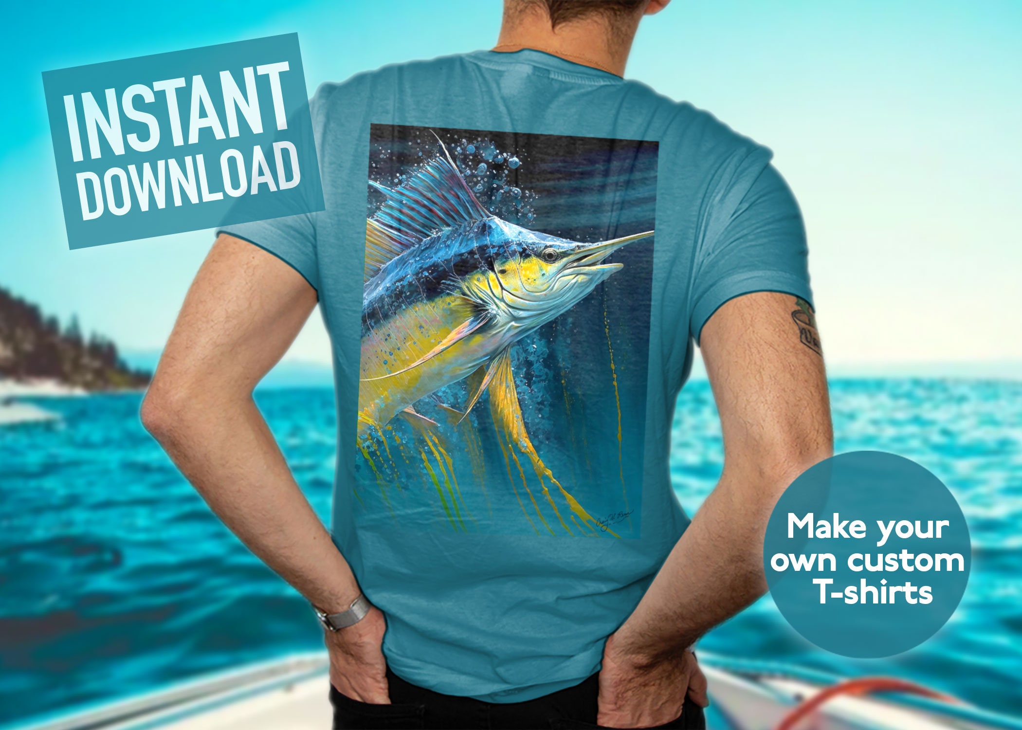 Blue Marlin in the Deep / 5 Standard Sizes / Instant Download / by ...
