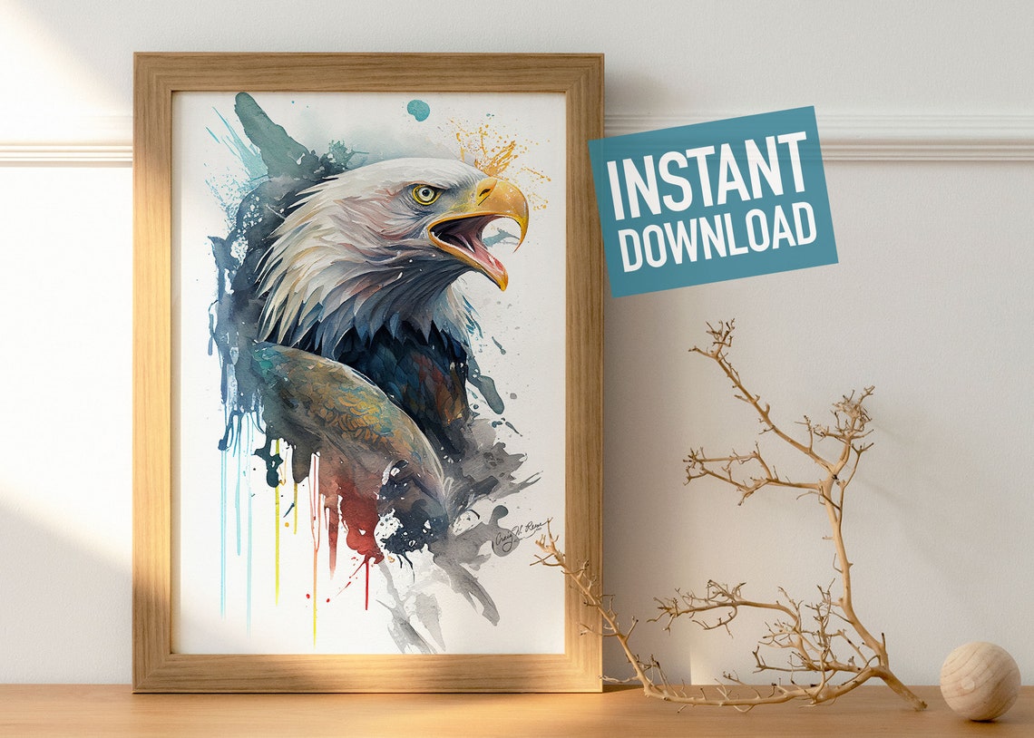 Bald Eagle Paint Splatter / 5 Standard Sizes / Instant - Etsy