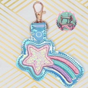 Shooting Star Rainbow Keychain / Decorative Fob / Bag Tag / Backpack ...