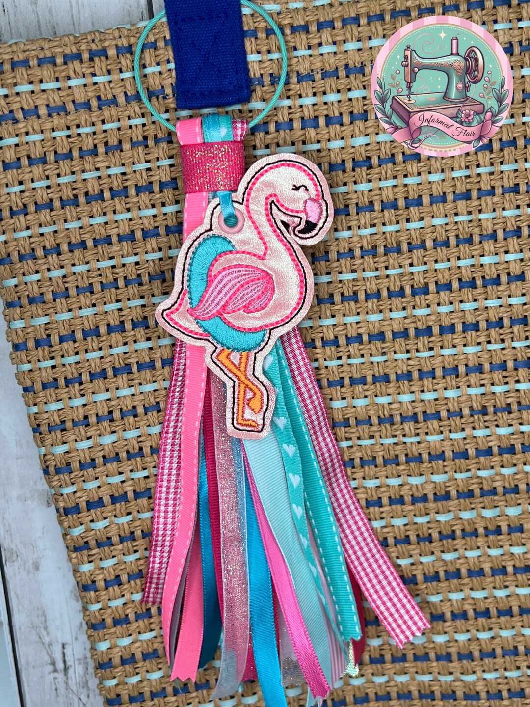 Flamingo Float Beach Bag Tag / Backpack Charm - Etsy