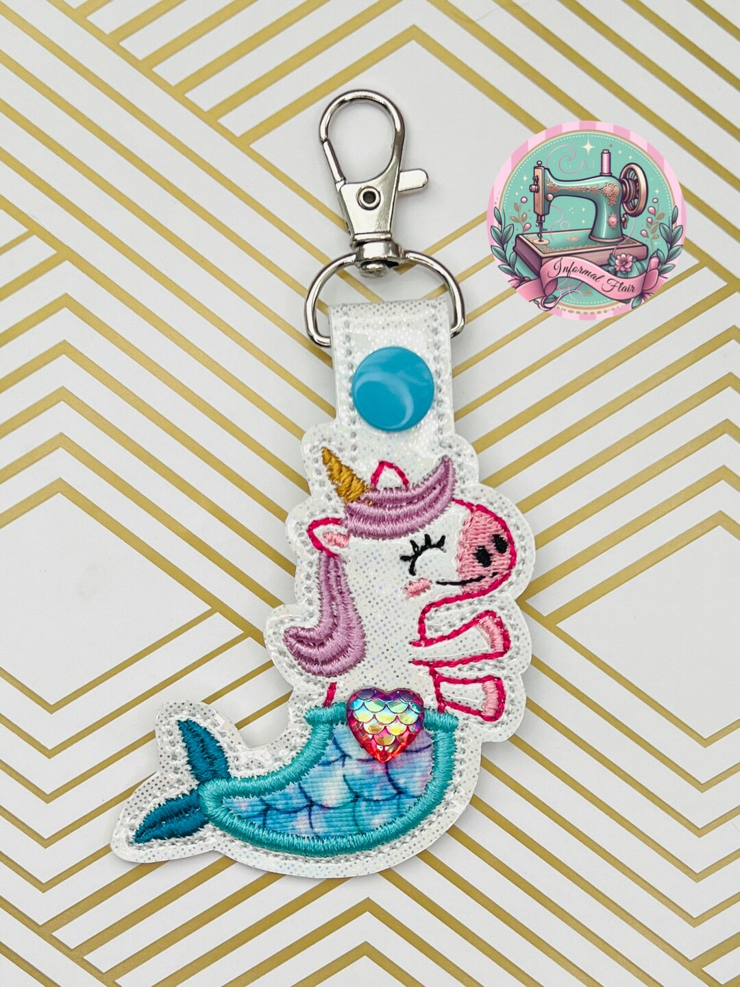 Mermaid Unicorn Keychain Bag Tag Charm Decorative Fob - Etsy