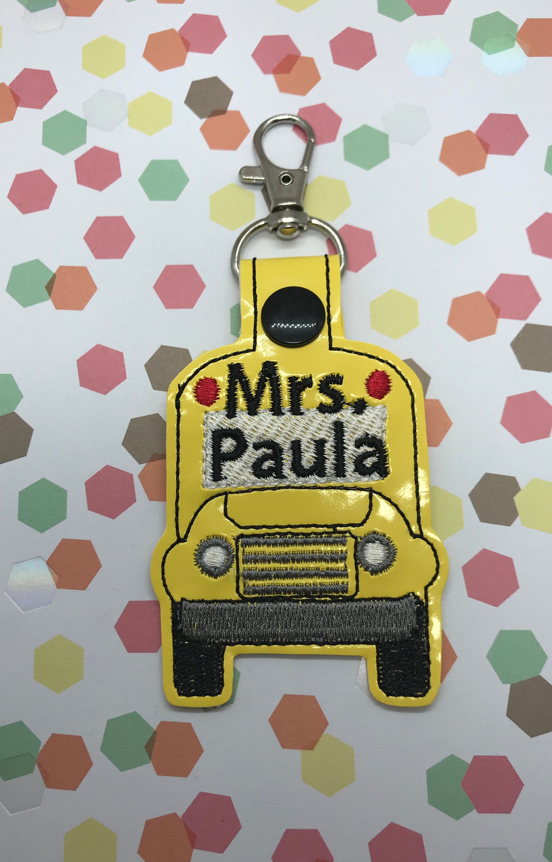Personalized School Bus Snap-tab / Key Fob / Backpack Charm / | Etsy