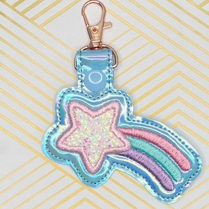 Shooting Star Rainbow Keychain / Key Fob / Bag Tag / Backpack Tag ...