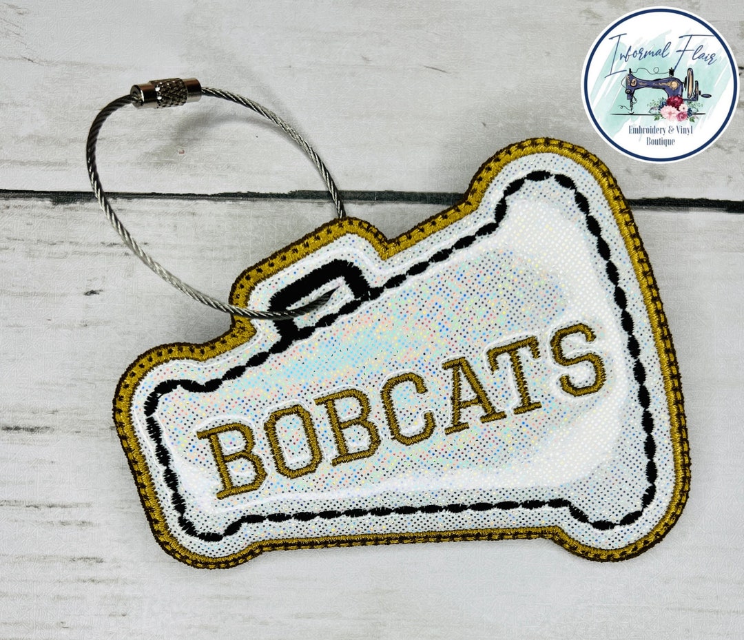Personalized Cheerleader Megaphone Bag Tag: Embroidered Glitter Charm ...