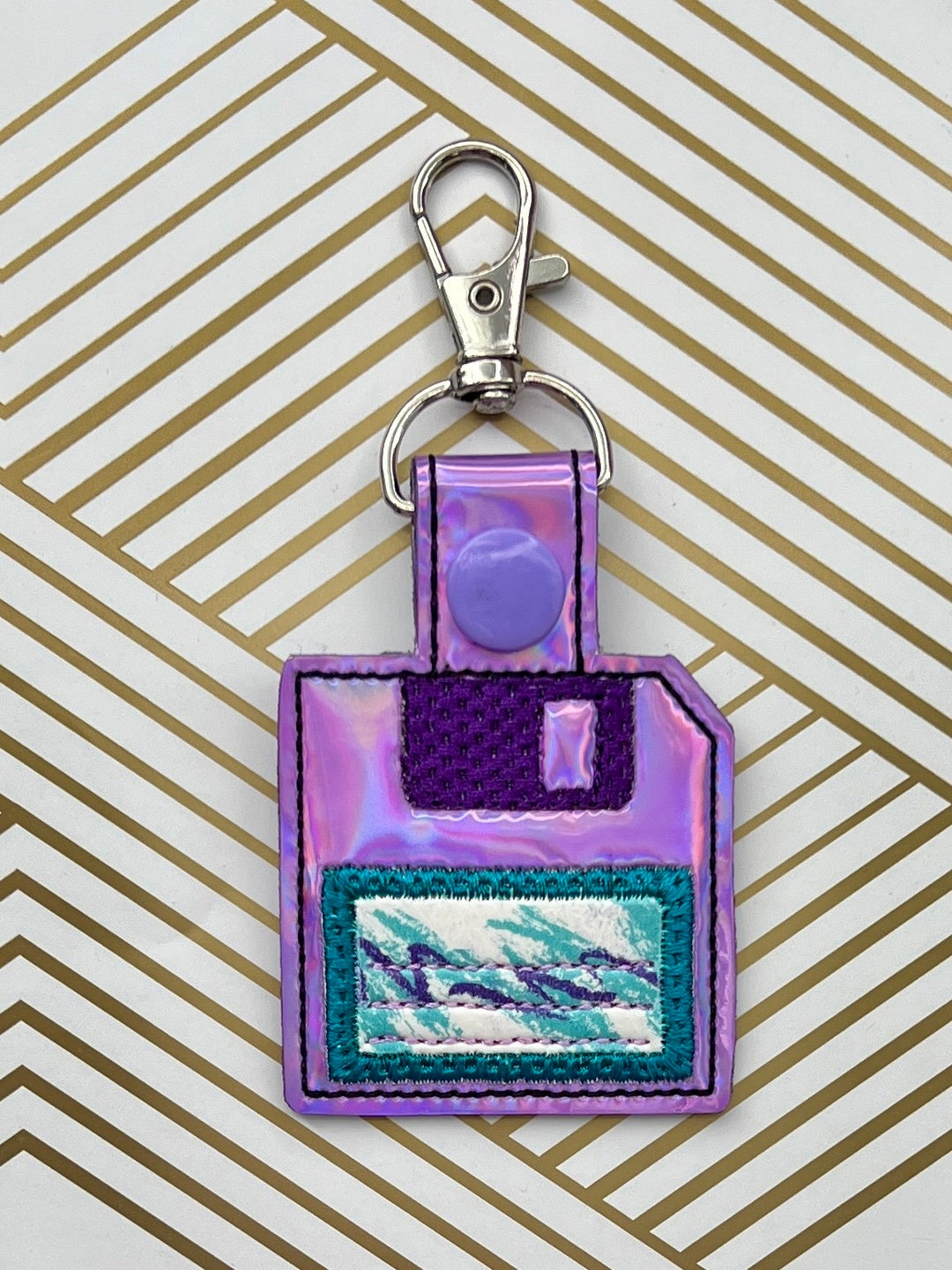 Vaporwave Floppy Disk Keychain Key Fob - Etsy