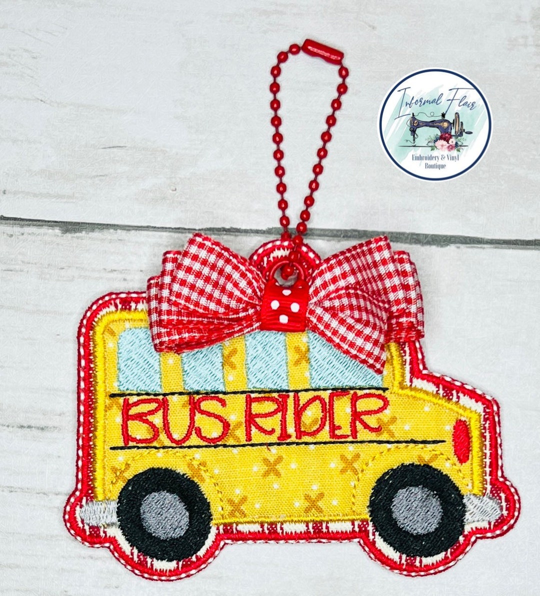 Personalized School Bus Bag Tag: Embroidered Bus Rider Charm - Etsy