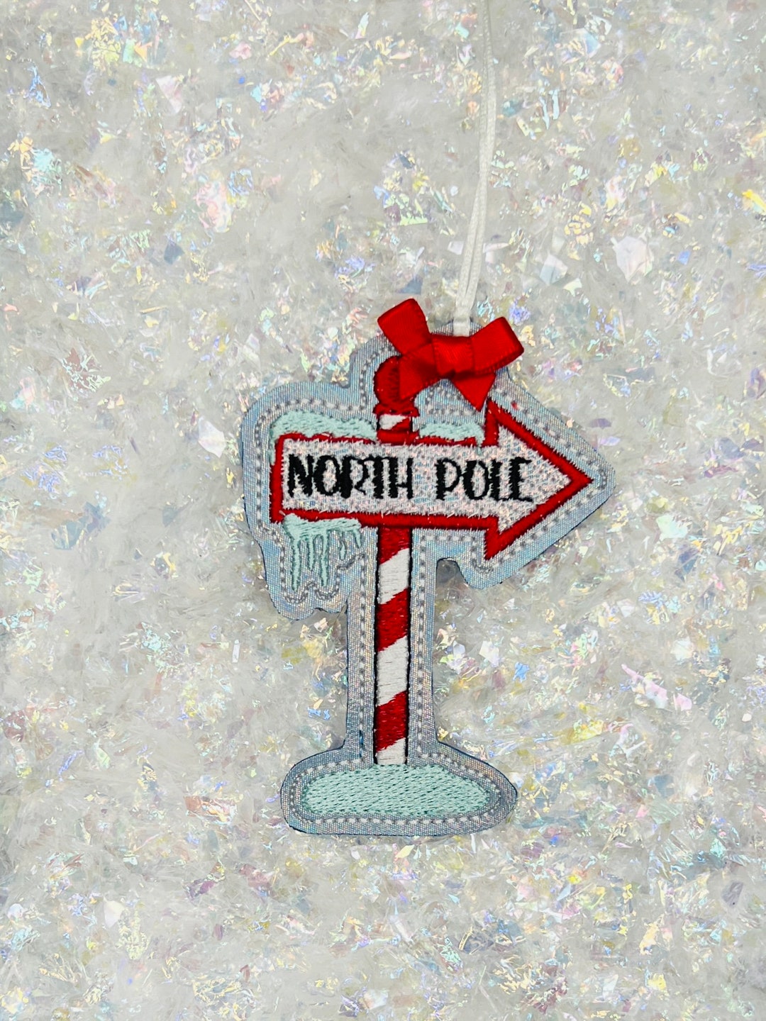 North Pole Direction Sign Christmas Ornament - Etsy
