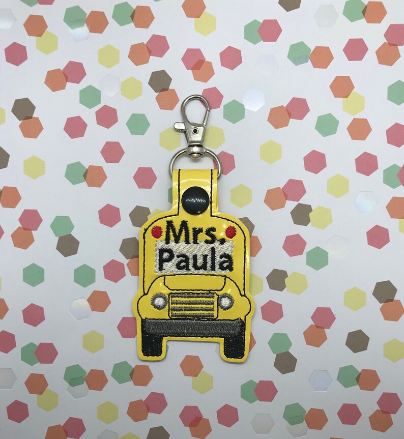 Personalized School Bus Snap-tab / Key Fob / Backpack Charm / | Etsy