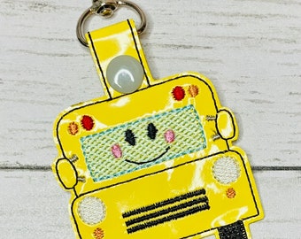Personalized School Bus Snap-tab / Key Fob / Backpack Charm / | Etsy
