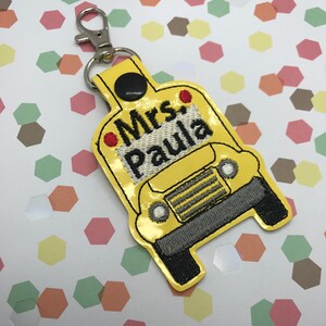 Personalized School Bus Snap-tab / Key Fob / Backpack Charm / Bag Tag ...