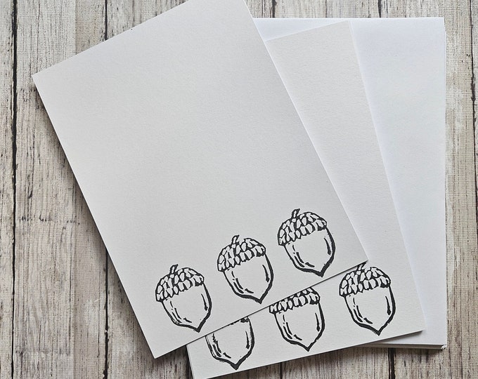 Acorn Note Card Set of 10, Envelopes Included Spring Summer Fall Gift ...