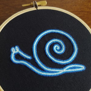 Neon Effect Snail Embroidery 4.5 Inch Hoop - Etsy