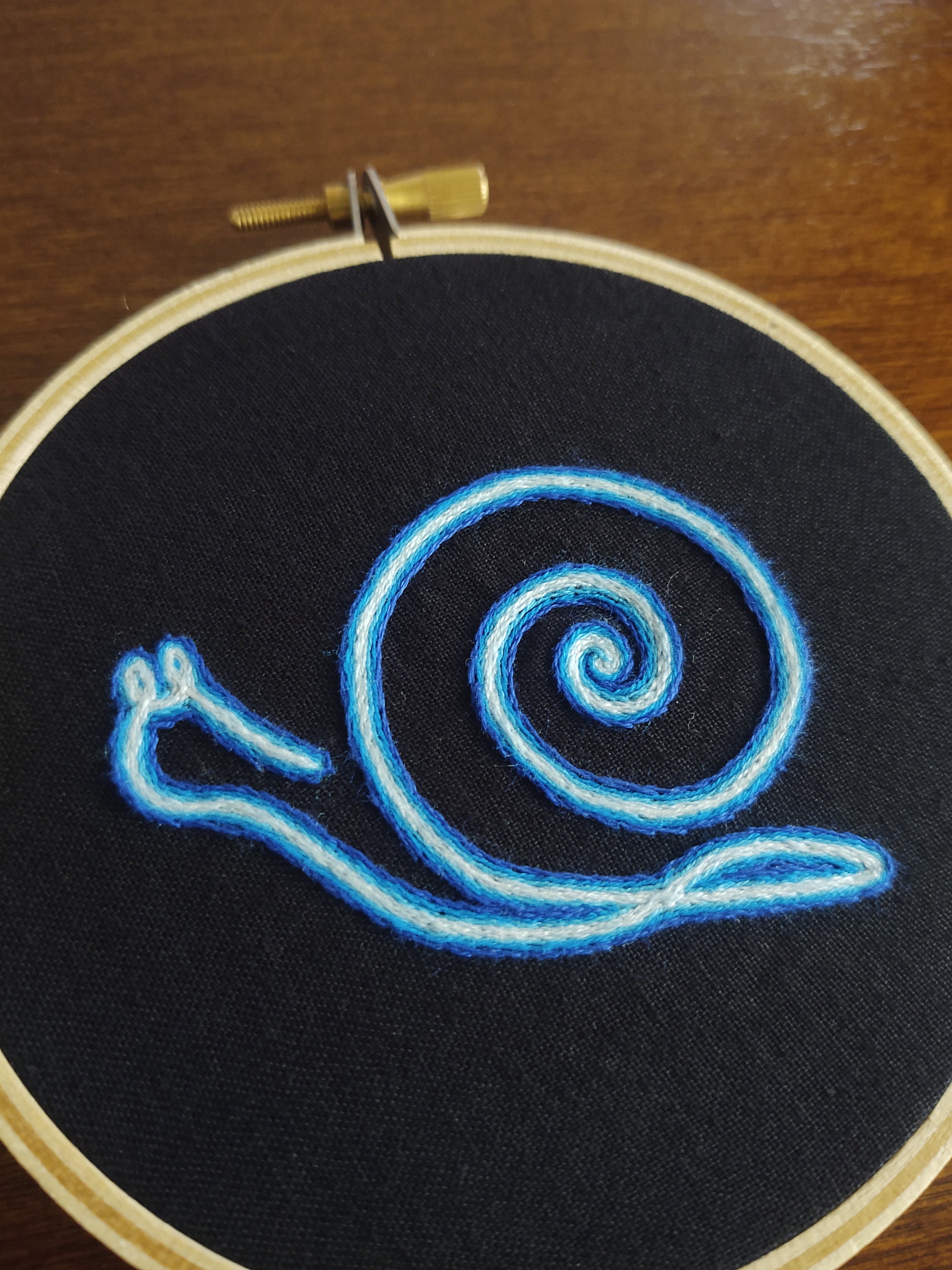 Neon Effect Snail Embroidery 4.5 Inch Hoop - Etsy