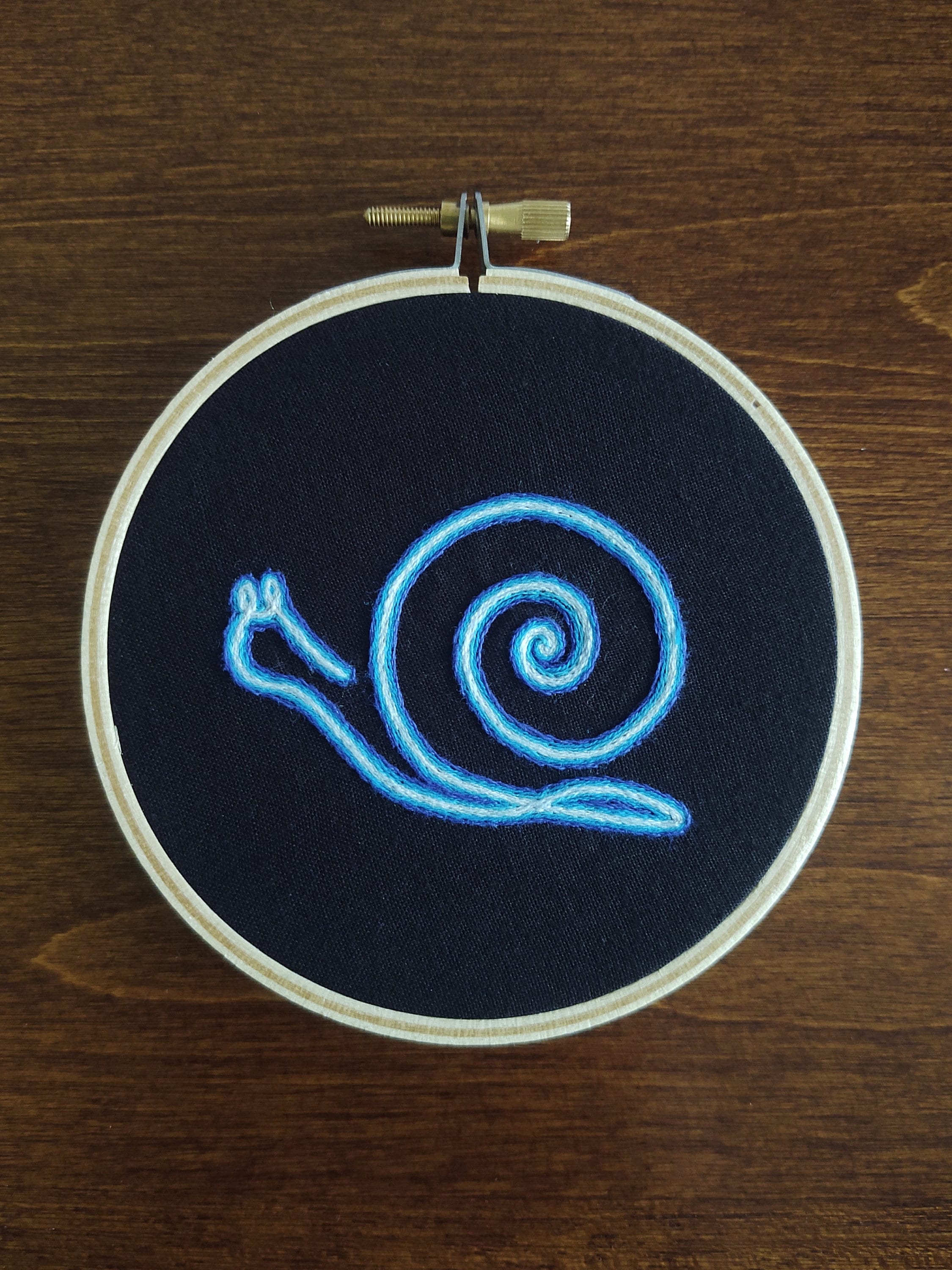 Neon Effect Snail Embroidery 4.5 Inch Hoop - Etsy