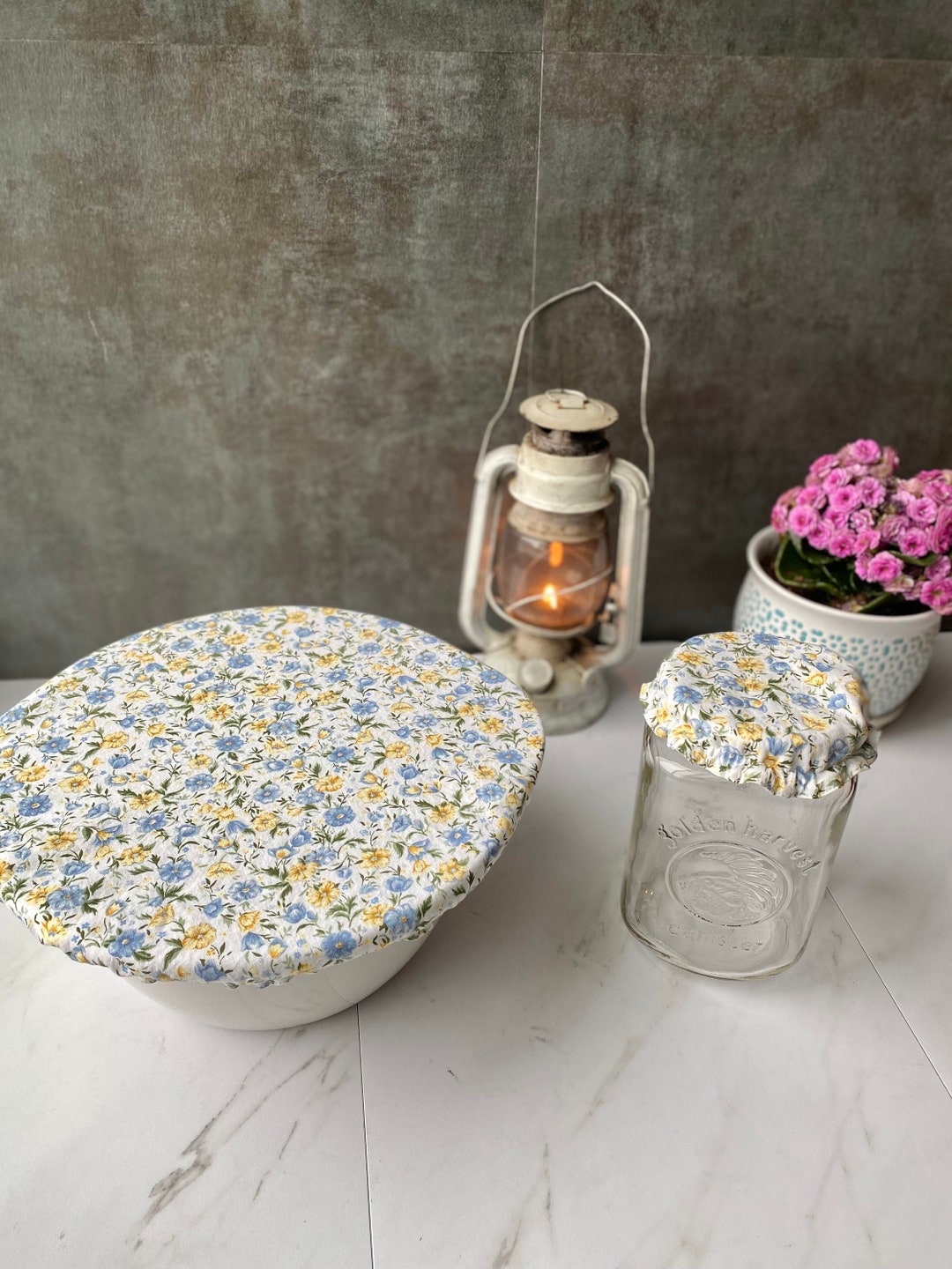 Reusable Bowl Cover: Floral Cotton, Sourdough Starter Lid - Etsy