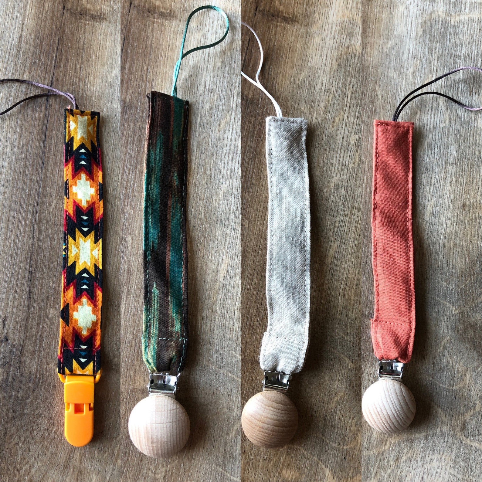 Pacifier or Teething Clips Bamboo Clip - Etsy